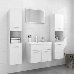 vidaXL Set koupelnového nábytku dřevotříska [3071226] Barva: Bílá