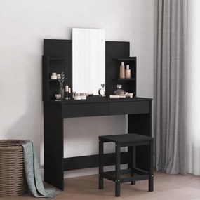 vidaXL Toaletní stolek se zrcadlem 96 x 39 x 142 cm [837579] Barva: Černá