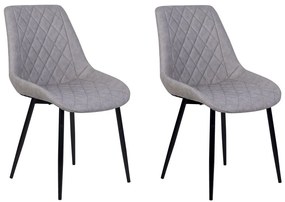 Sada dvou jídelních židlí z umělé kůže v šedé barvě, MARIBEL Beliani
