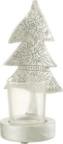 Vánoční svícen CHRISTMAS TREE 17 cm, stříbrný