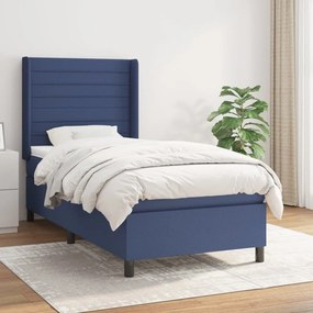 vidaXL Box spring postel s matrací 80 x 200 cm textil [3131472] Barva: Modrá