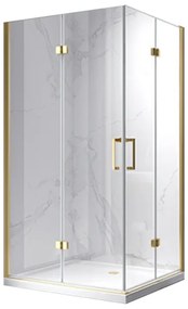 BPS-koupelny Obdélníkový sprchový kout HYD-OK122 100x90 zlatý/transparent