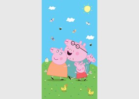 Dětská vliesová fototapeta na zed' Prasátko Peppa s Rodinou | 150 x 270 cm | DFTD2P5615