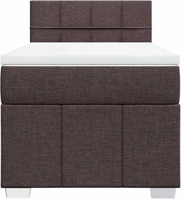 Box spring postel s matrací tmavě hnědá 90x200 cm textil 3289254