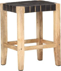 vidaXL Barové stoličky 2 ks pravá kůže 60 cm [321836] Barva: Černá