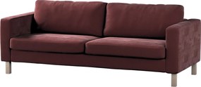 Potah na pohovku IKEA  Karlstad 3-místná, nerozkládací, krátký barva červená látka lesklé, sametová