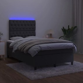 Box spring postel s matrací a LED černá 120 x 190 cm samet 3270331