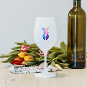 ZAJÍČEK  - bílá sklenice na víno 350 ml