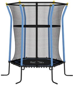 HOMCOM Dětská trampolína Ø163,5 cm, vnitřní trampolína s bezpečnostním síťovým krytem okraje gumové lano, dětská trampolína do 50 kg, pro děti 3-10 l…