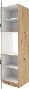 STILO ac | vysoká skříňka 60 DP-210 2F na vestavnou troubu | 60 cm | UNI dvířka | artisan/světle šedá