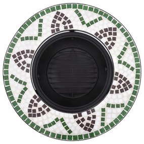 Mozaikové ohniště zelené 68 cm keramika - Default Title