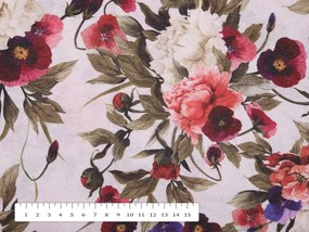 Biante Dekorační povlak na polštář Leona LN-075 Barevné květiny na smetanovém 60 x 60 cm