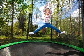 JU Trampolína 8 ft s žebříkem a vnější sítí, černá