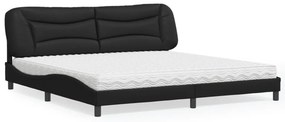 Postel s matrací Hvar černá 200 x 200 cm umělá kůže 3208745