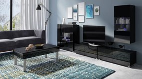 Gibmeble konferenční stolek Calabrini barevné varianty černá lesklá / černá
