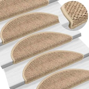 Samolepící nášlapy na schody vzhled sisal 15 ks 56x17x3 cm 326867