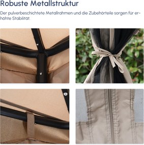 Zahradní altán Outsunny 3x3 m se 4 bočními stěnami, odolný proti povětrnostním vlivům, kov a polyester, ideální pro zahradní párty a akce, šedý | Aos…