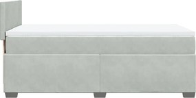 Box spring postel s matrací světle šedá 100x200 cm samet 3288528