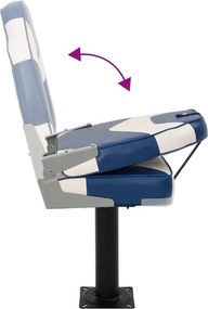 vidaXL 2dílné skládací sedadlo do člunu s vysokým opěradlem [3284336] Barva: Bílo-modrá