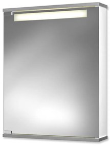 Jokey MDF skříňky CENTO 50 LS Zrcadlová skříňka (galerka) - bílá/hliníková barva - š. 50 cm, v. 65 cm, hl. 14 cm 114311020-0140