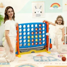 AIYAPLAY 4-v-1 herní set, Čtyři v řadě, výškově nastavitelný, síťová taška, plast, barevný