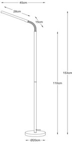 Lucide 36712/05/30 - LED Stojací lampa GILLY LED/6W/230V černá