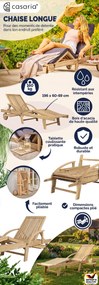 Zahradní lehátko skládací nastavitelný z akáciového dřeva Teak vzhled rozkládací stůl kolečka