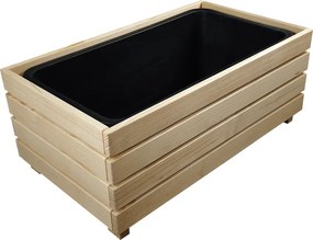 AMADEA Dřevěný designový vyvýšený záhon s nádobou uvnitř 1 kus, 76x43,6x31cm