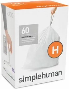 Stahovací sáčky na odpadky 30-35 l, typ H - 60 ks, bílá