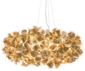 Slamp Clizia Mama Non Mama 130 gold, designové svítidlo s čirým kabelem, 15x12W E27, prům. 130cm