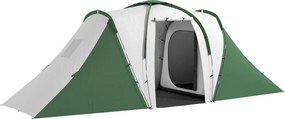 Rodinný tunelový stan Outsunny pro 4-6 osob 555x225x190 cm, voděodolný 3000 mm a skládací s 2 ložnicemi a batoh na výlet | Aosom