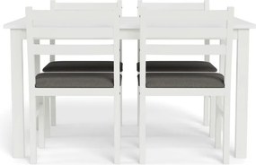 ACTONA Jídelní set stolu a čtyř židlí ALICANTE bílý 110x70 cm