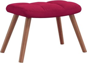 Relaxační křeslo se stoličkou vínové samet 328067