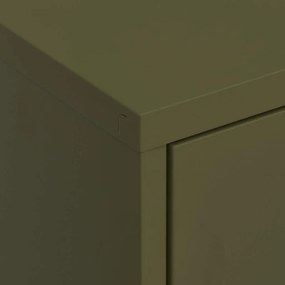 Úložná skříň olivově zelená 80 x 35 x 101,5 cm ocel 336162