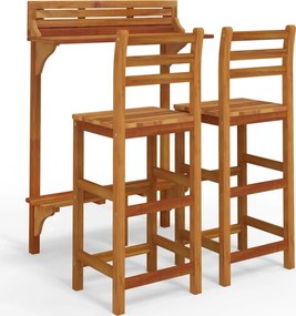 vidaXL 3dílný balkonový barový set masivní akáciové dřevo [3116002]
