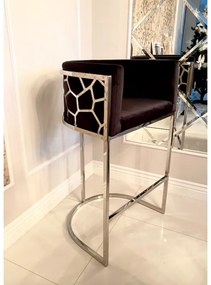Elegantní barová židle VELUR II Černá