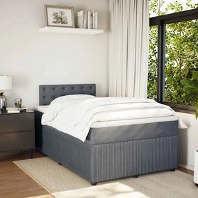 Box spring postel s matrací tmavě šedá 120 x 200 cm samet 3290023