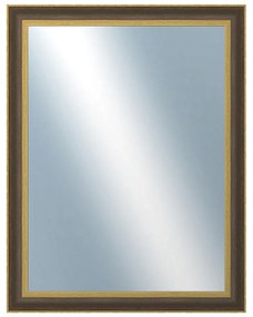 DANTIK - Zarámované zrcadlo - rozměr s rámem cca 70x90 cm z lišty ZVRATNÁ černozlatá plast (3071)
