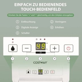 Costway 12 L/den odvlhčovač s 24 H časovačem a 2,2 L nádrž na vodu tichá