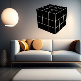 Živá Zeď Samolepka na zeď Rubikova kostka Barva: černá