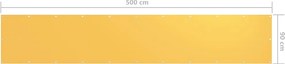 Balkónová zástěna žlutá 90 x 500 cm oxfordská látka 135026