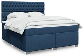 Box spring postel s matrací modrá 180x200 cm textil 3292880