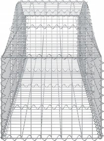 Klenuté gabionové koše 2 ks 200x50x40/60 cm pozinkované železo 3145577