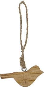 Dekorace přírodní dřevěný ptáček na provázku - 8*1*4 cm