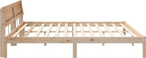 Rám postele s čelo Hnědá 200 x 200 cm Masivní borovicové dřevo 3385745