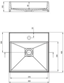 Deante Correo, granitové umyvadlo na desku 400x400x100 mm, šedá metalíza, DEA-CQR_SU4S