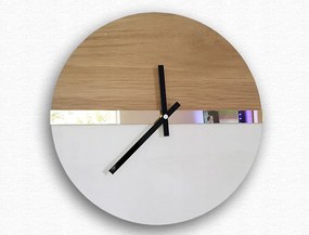 M.Clock Nástěnné stylové hodiny dubové 32cm