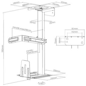 Držák na PC Brateck CPB-25, černá