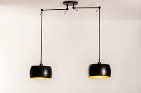 Závěsné černé designové svítidlo nad stůl Snap Light Duo Bond Black and Black