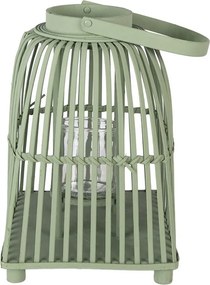 Zelená ratanová lucerna Simmy L - 24*24*36 cm